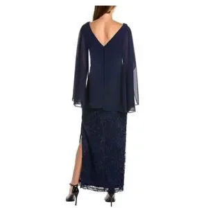 JS Collections | Dresses | Js Collections Leah Capelet Navy Blue Floral ...